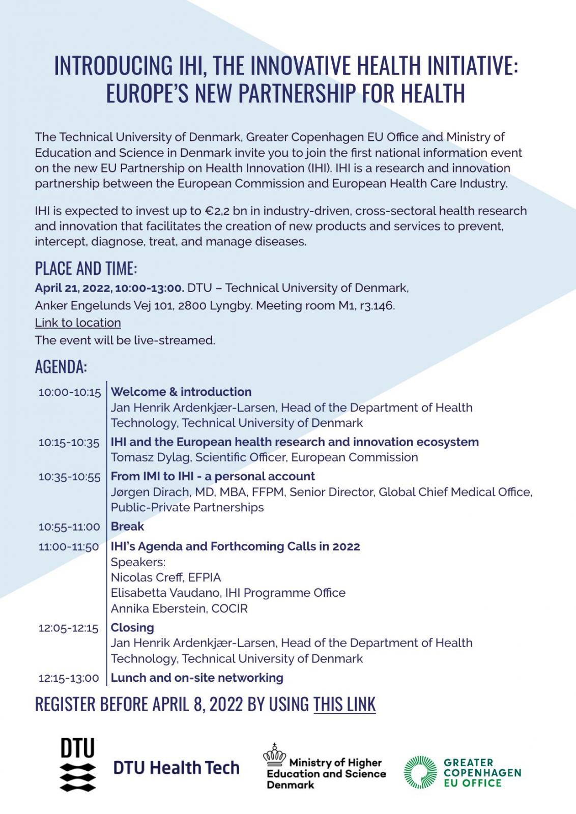 Invitation til informationsmøde - Innovative Health Initiative ...